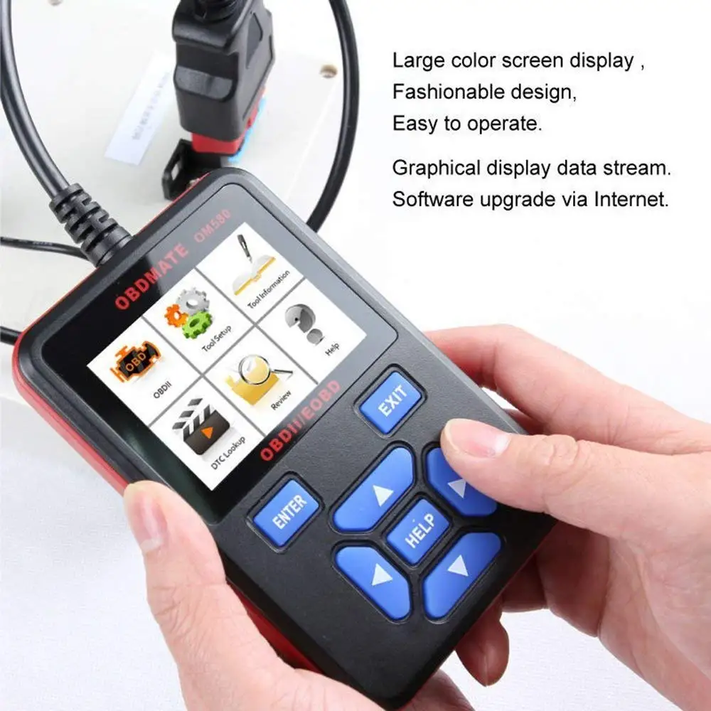 Multi language OBDMATE OM580 CAN OBD2 OBDII EOBD Engine Code Reader ...