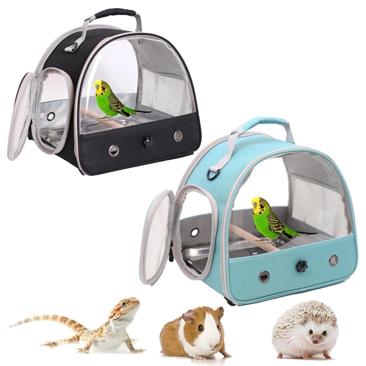 Portable-Clear-Bird-Parrot-Transport-Cage-Breathable-Bird-Carrier ...