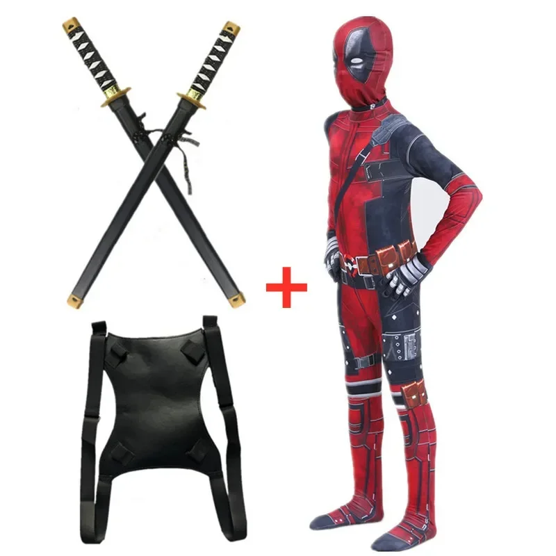 Deadpool Costume Kids Sword Deadpool Onesie Costume 2 Swords Kid ...