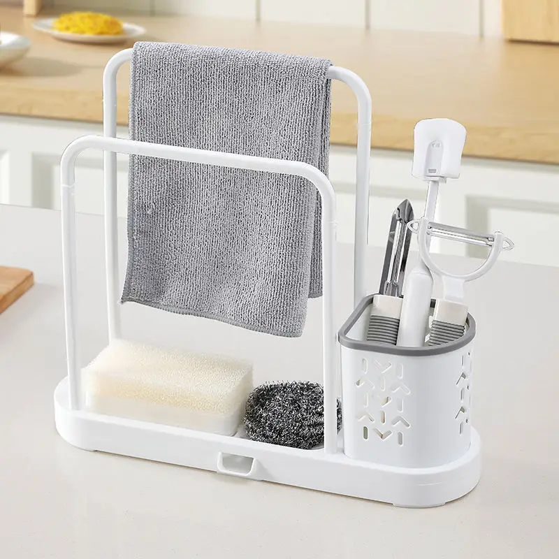 Cloth-rack-kitchen-shelf-dish-cloth-cloth-hanging-bar-steel-wire-ball ...