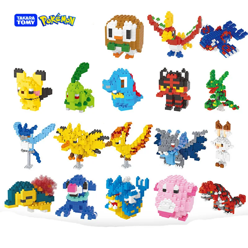Pokemon Blocks Action Figure Toy Pikachu Charmander Building Block ...