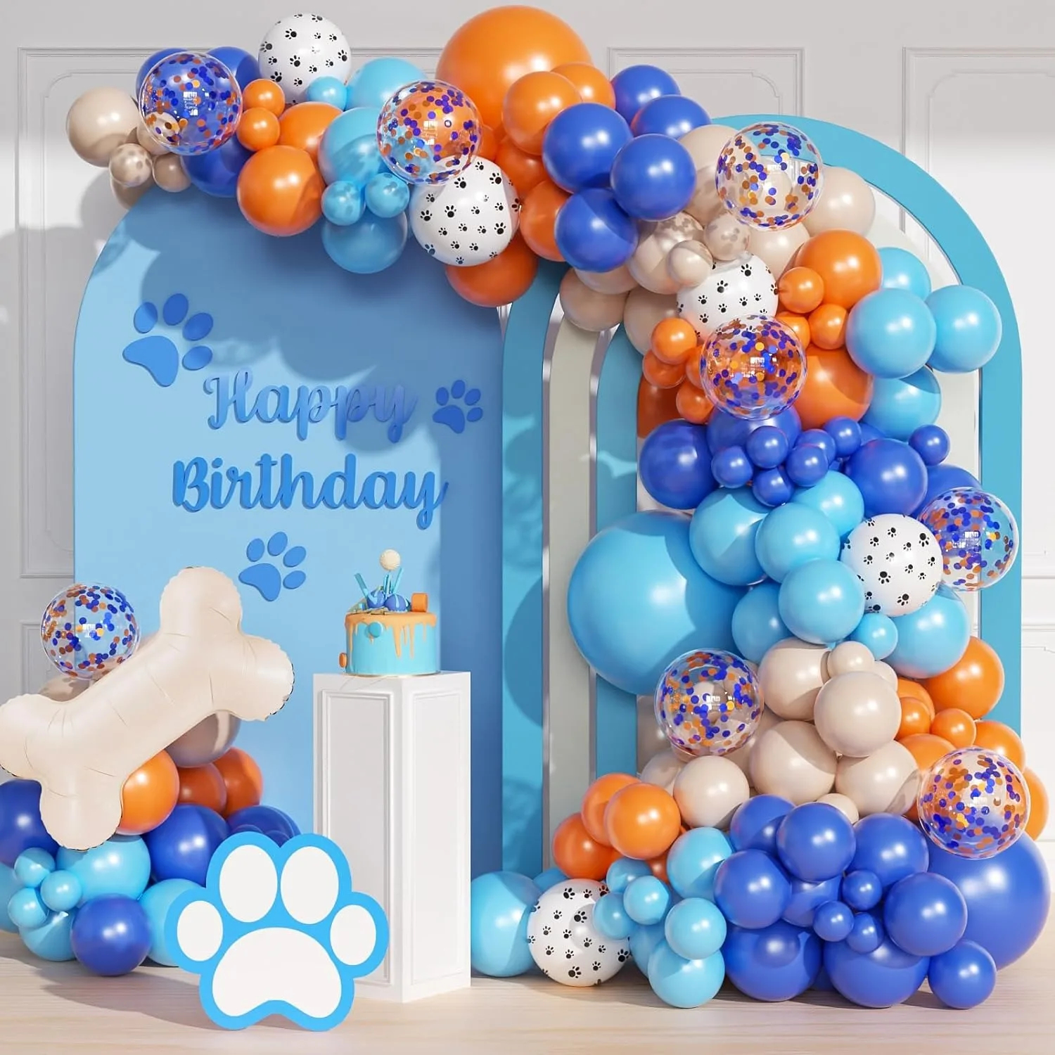 Bluey Party Decorations 153 Pieces Paw Balloons Garland Arch Kit Paw ...