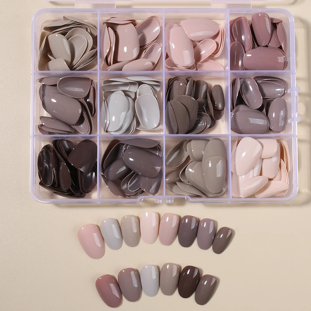 288pcs-12-colors-Press-On-Nails-Full-Cover-Acrylic-False-Nails-for ...