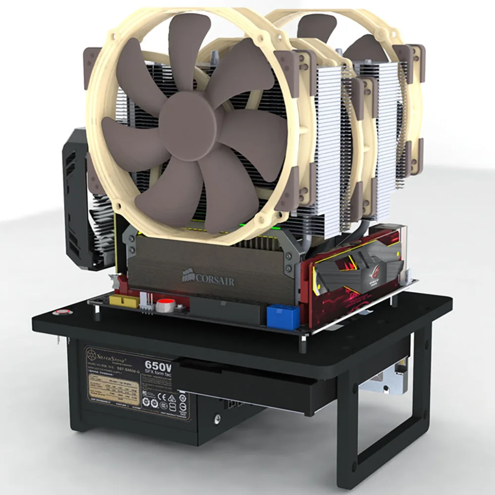 Mini-ITX-PC-Open-Air-Test-Bench-Air-Cooling-Aluminum-Vertical-Case-DIY ...