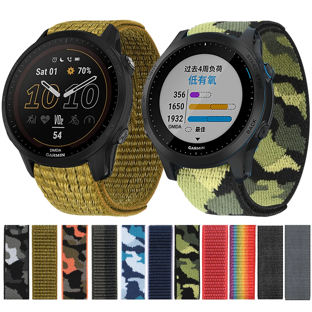 Hook & Loop Nylon Wacth Strap For Garmin Forerunner 955 935 745 945 LTE ...