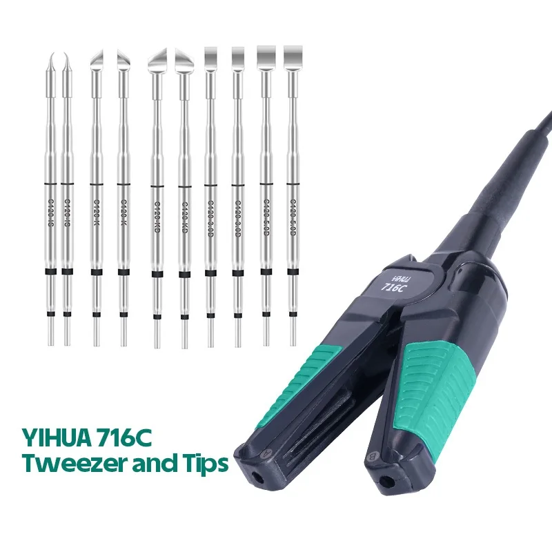 YIHUA-C120-Soldering-Iron-Tips-Heating-Element-716A-Tweezer-Handle-for ...