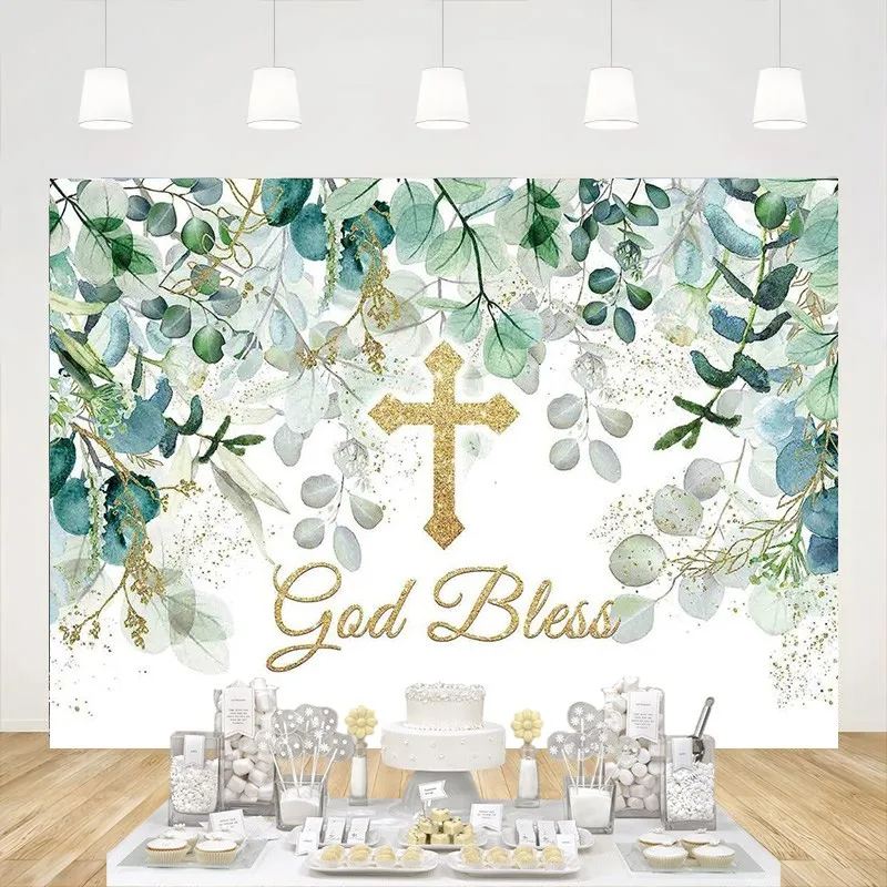 Gott-segne-Hintergrund-Taufe-Party-erste-heilige-Kommunion-Taufe-Banner ...