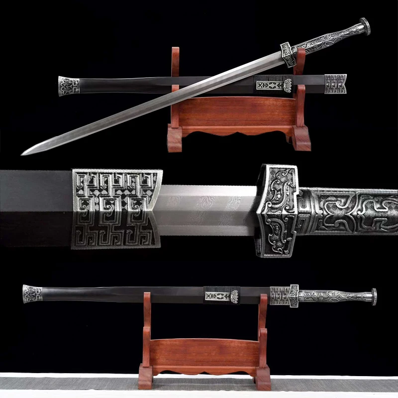 Traditional-Hanjian-Chinese-Swords-Souvenir-Forged-Folded-Steel-Real-Blade-No-Sharp-Swords-Home ...