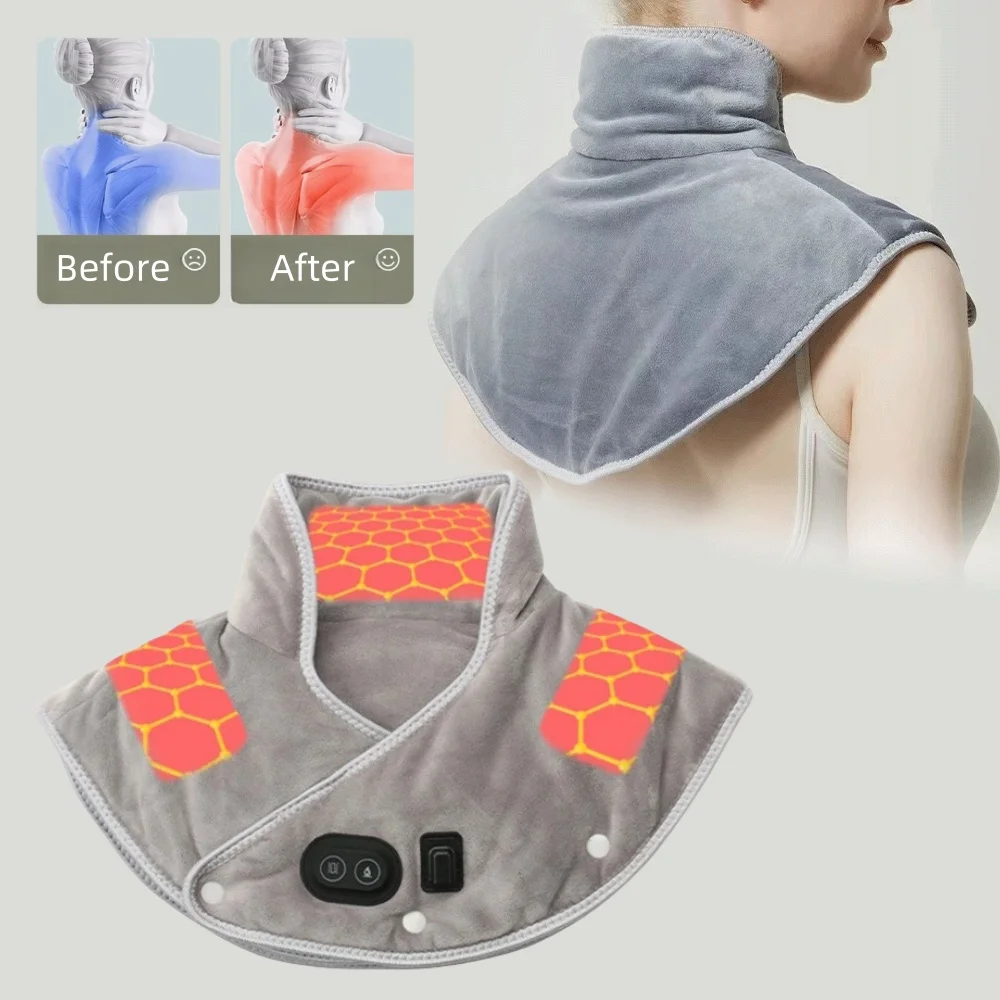 Shoulder-Heating-Pad-Electric-Heated-Therapy-Vibration-Massage-Shawl ...