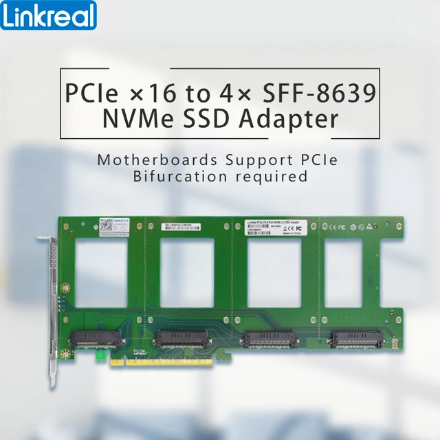 Linkreal Quad Nvme Ssd Pcie X16 Adapter With Plx 8747 Pci, 60% OFF