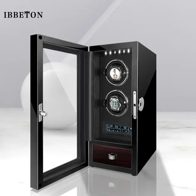 Watch Winder Luxury Automatic Watches Safe Box with Mabuchi Motor LCD ...