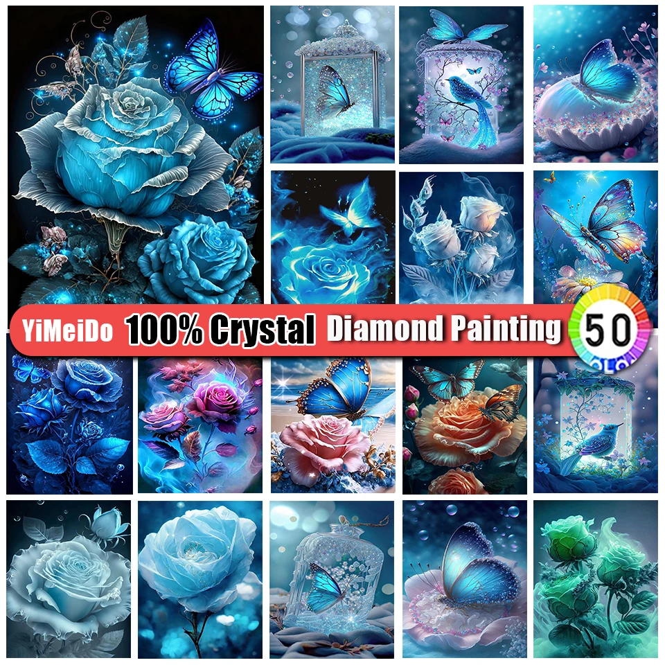 YiMeiDo-100-Crystal-Diamond-Painting-Rose-5D-DIY-Embroidery-Diamond ...