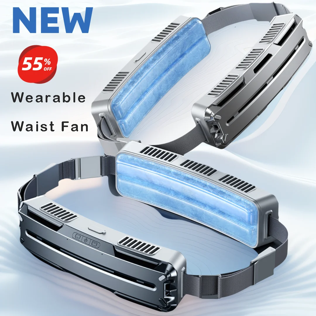 New-Ice-Waist-Belt-Fan-Protable-Wearable-Waist-Fan-Cooling-Rechargeable ...