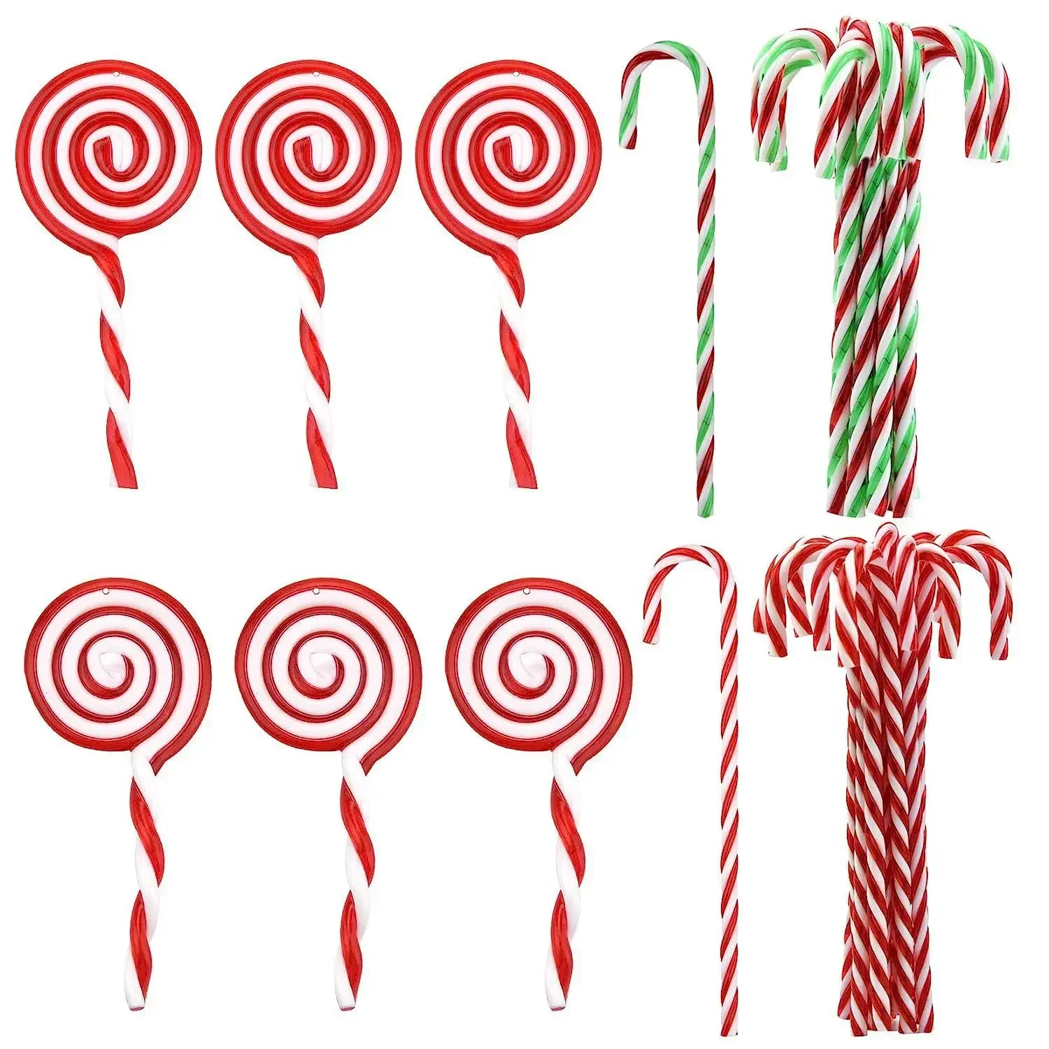 Mini Candy Canes Miniature Christmas Tree Decoration Peppermint Swirls ...