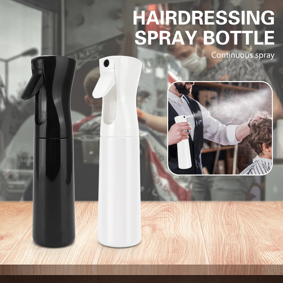 300ml Hairdressing Continuou Spray Bottle Barber Hight Pressure Mist ...