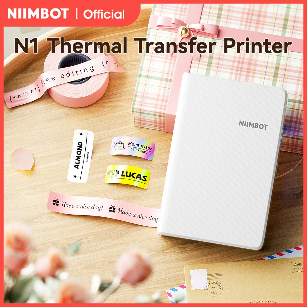 Niimbot N1/B18 Thermal Transfer Label Sticker Printer Mini Label Maker ...