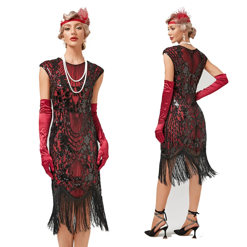 Vestido-flapper-vintage-feminino-grande-Gatsby-Charleston-dos-anos-1920 ...