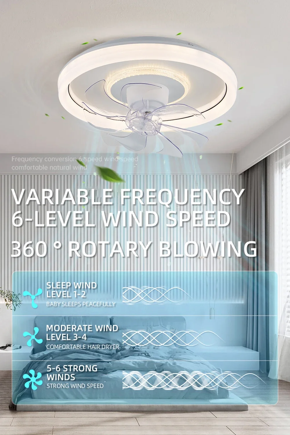 IRALAN smart ceiling fan light remote control bedroom fan with light ...