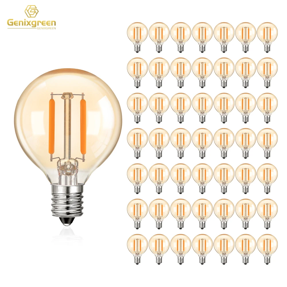 1.5W LED G40 Replace Light Bulbs for Indoor Outdoor String Lights E12 ...