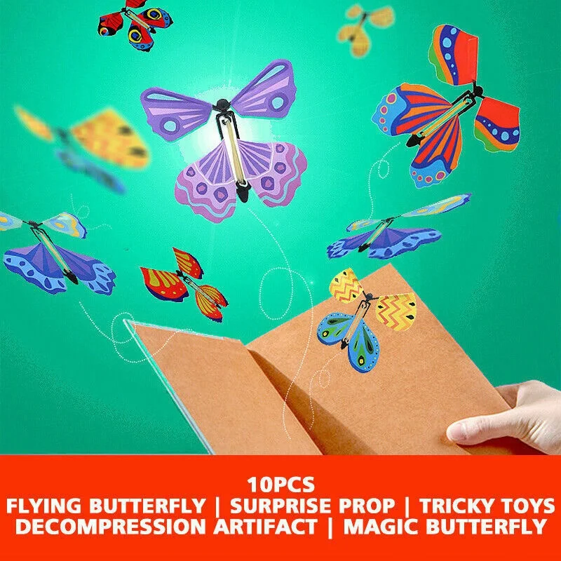 30/20/10pcs Magic Flying Butterfly Greeting Card Book Magic Props Toy ...