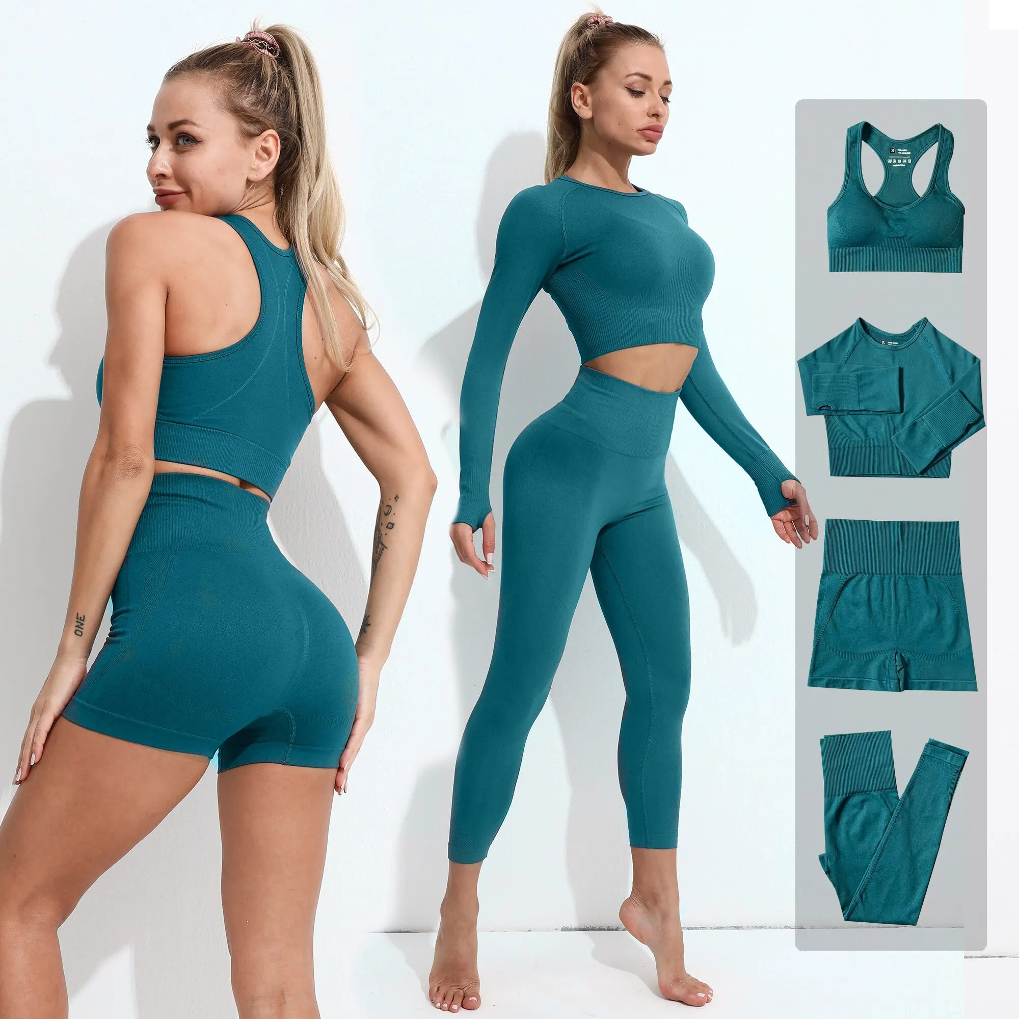 2PCS-Seamless-Women-Yoga-Set-Workout-Sportswear-Gym-Clothes-Fitness ...