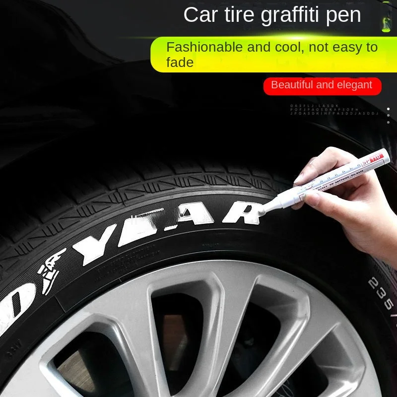 Automobile-tire-letter-pen-cool-white-does-not-rub-off-graffiti ...