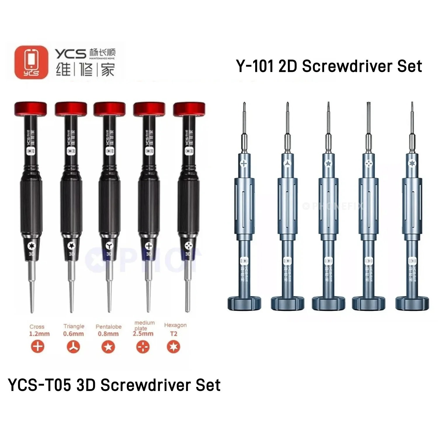 YCS-T05 3D Y-101 2D Screwdriver Set cross 1.2mm Y0.6mm 0.8mm 2.5mm T2 ...