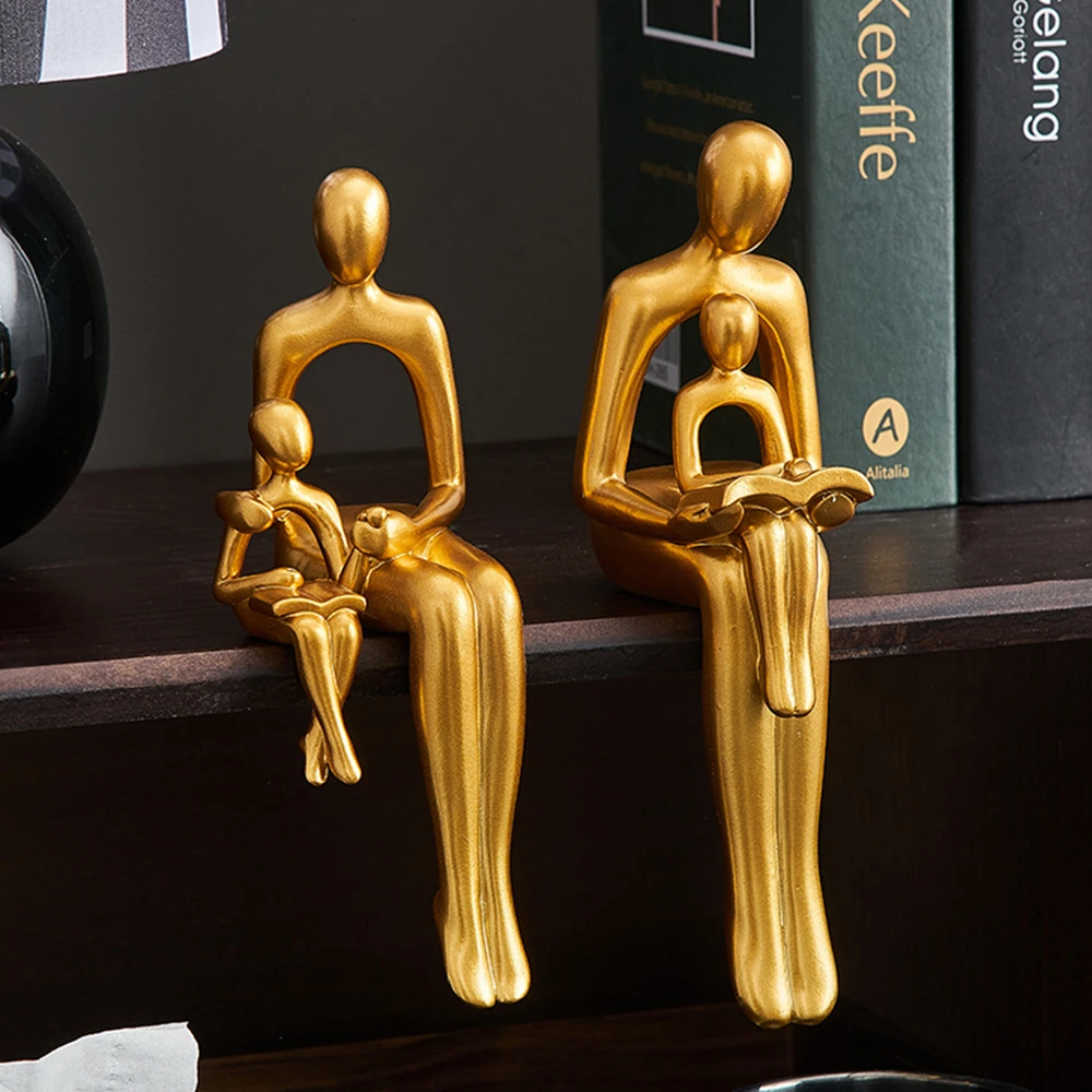 Golden Family Sculpture&Figurines for Interior Abstract Statue Modern ...