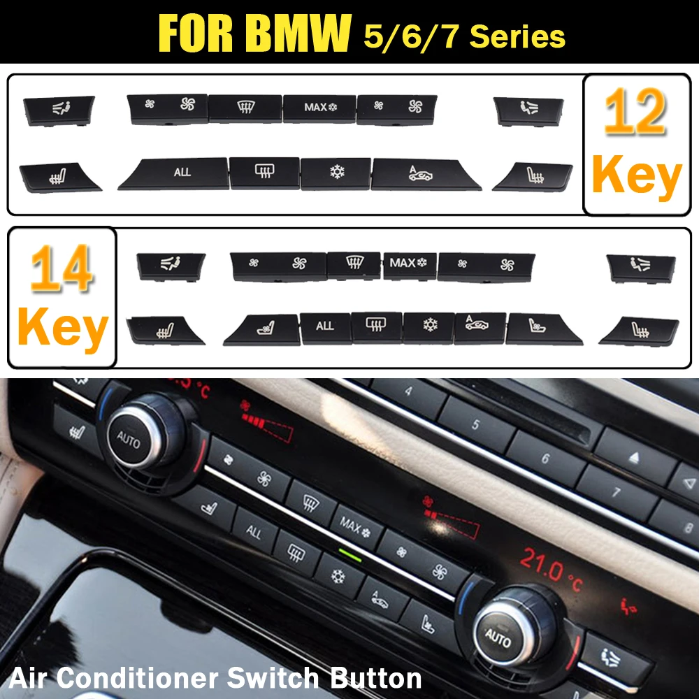 Auto 12pcs Auto Car Dashboard A/c Air Conditioner Control Switch Button ...
