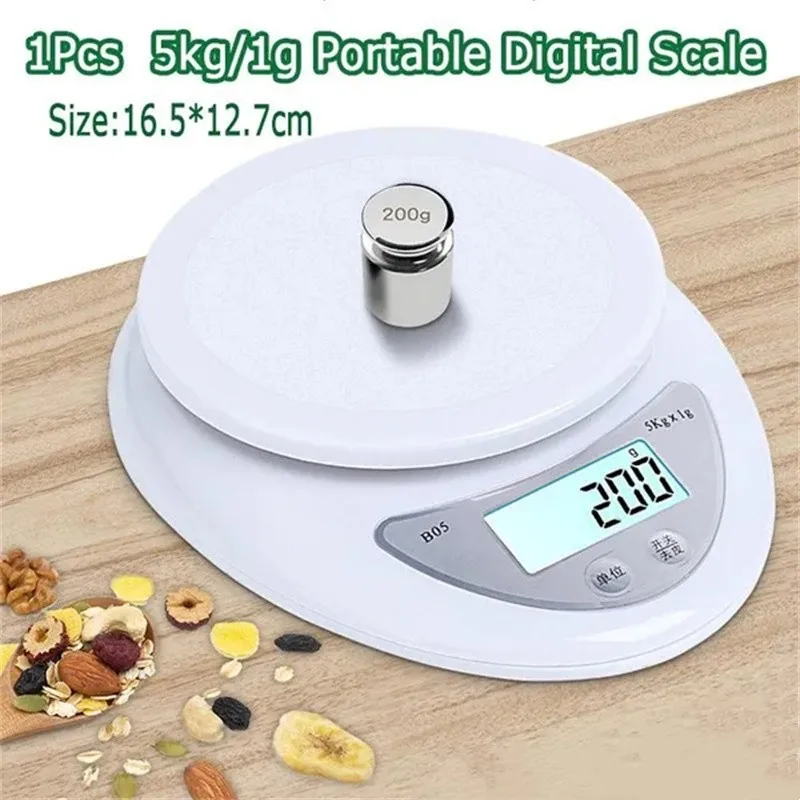 1PC-Portable-Digital-Kitchen-Food-Scales-5kg-1g-Weight-Balance-Food ...