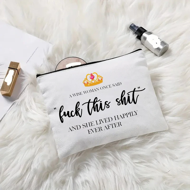 Luck-This-Shit-Makeup-Storage-Crown-Pattern-Cosmetic-Bags-Organizer ...