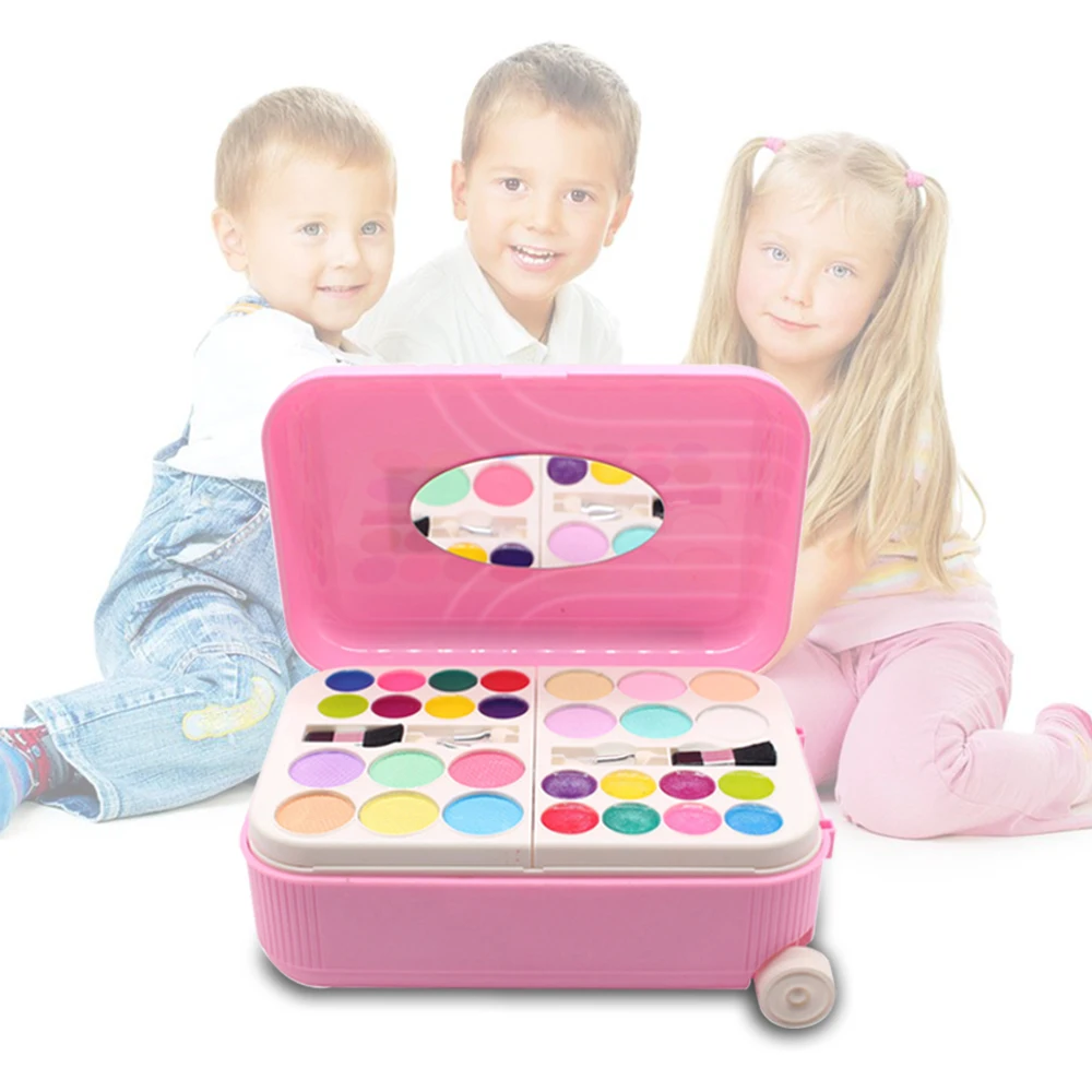 Kids Pretend Play Make Up Toy Set Princess Pink Makeup Beauty Safety ...