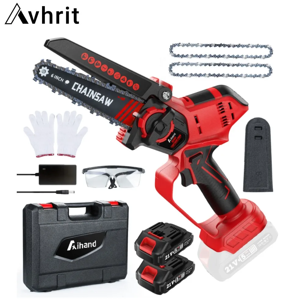 Avhrit Mini Chainsaw 6-inch Powerful Cordless Rechargeable Handheld ...
