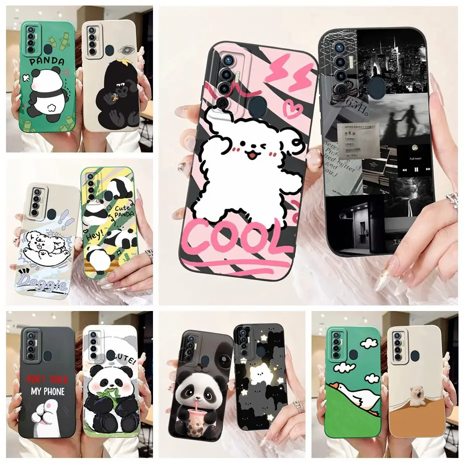 For-Tecno-Camon-17-Pro-Case-CG8-CG8h-Cute-Cartoon-Painted-Cover-Soft ...