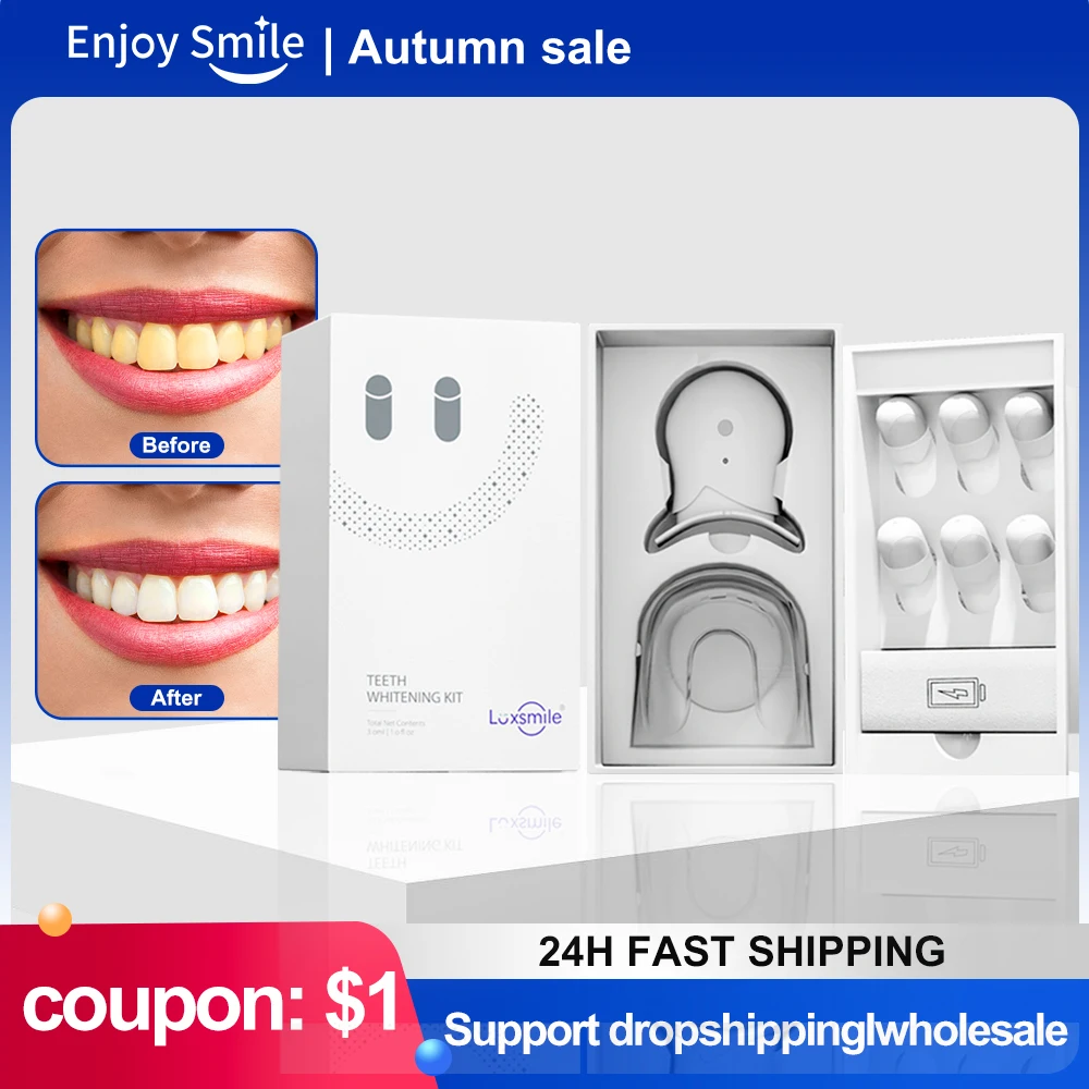 Teeth-Whitening-Kit-Led-Light-PAP-Non-Peroxide-Home-Teeth-Whitening-Set ...