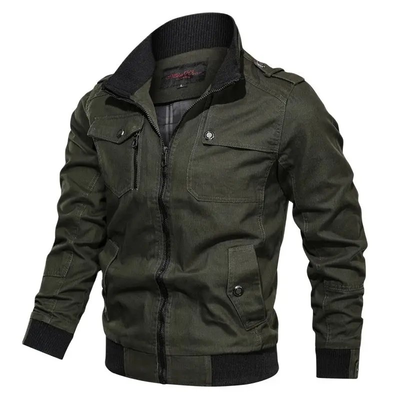 Spring Autumn Jacket Men Cotton Windbreaker Bomber Coat Military Men's ...