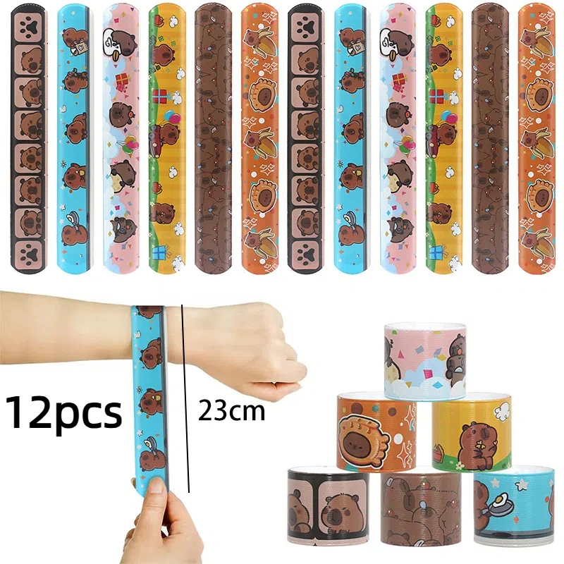 12 Uds. Bonitas pulseras a presión kawaii viñetas de animales Capybara ...