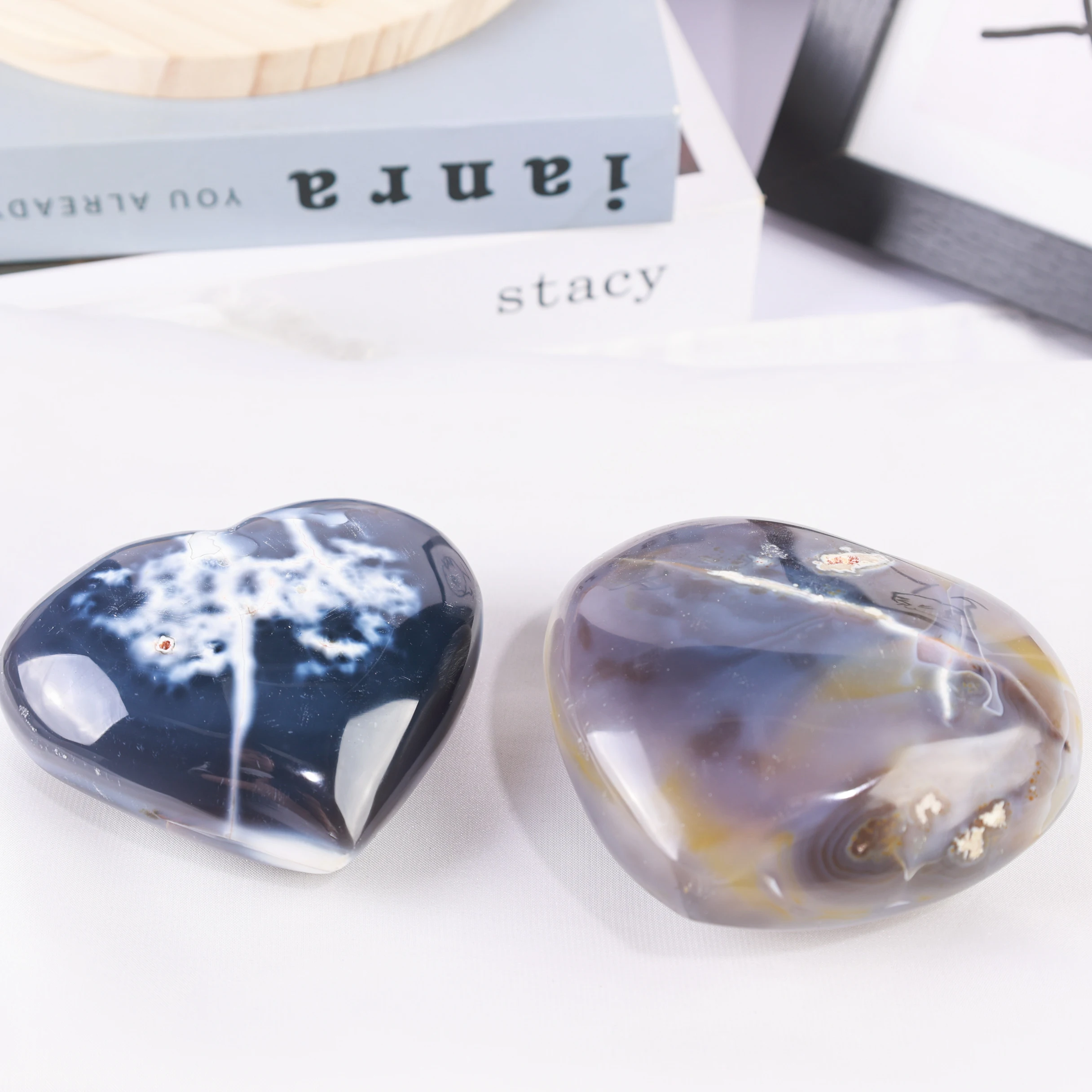 Natute-Ocar-Agate-Heart-Paml-For-Home-Office-Yoga-Meditation-Garden ...