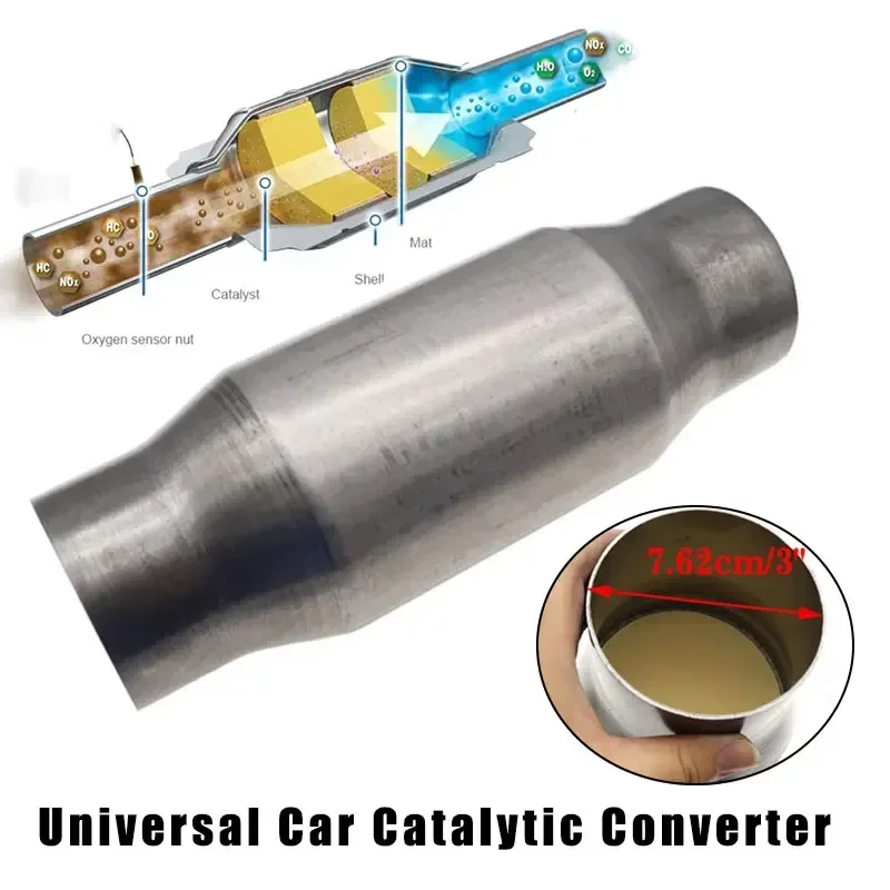 Universal 3inch/7.62cm Car Catalytic Converter Clean Sport Exhaust 400 ...