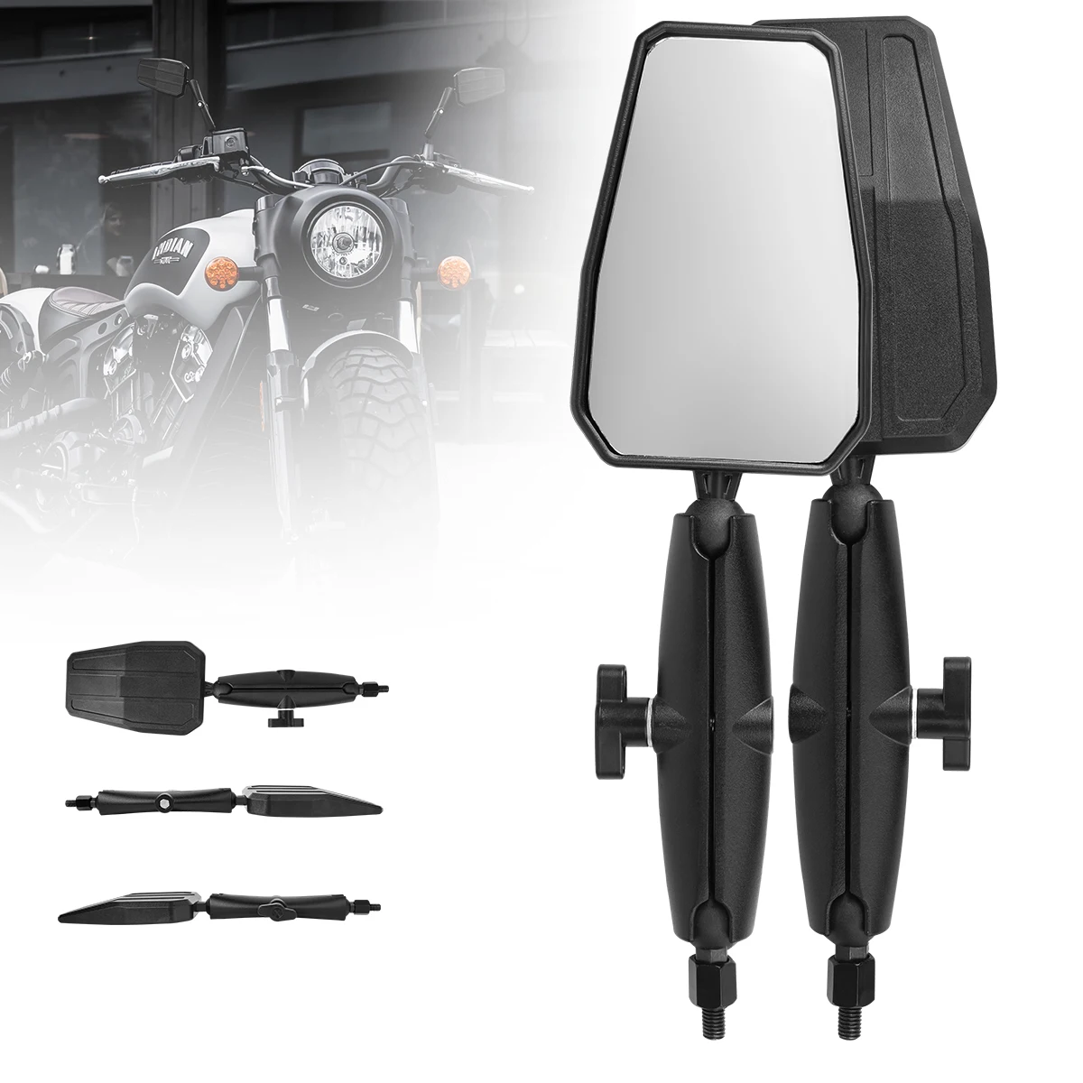 7-8-22-25mm-Motorcycle-Aluminum-Bar-End-Side-Rearview-Mirror-Universal ...