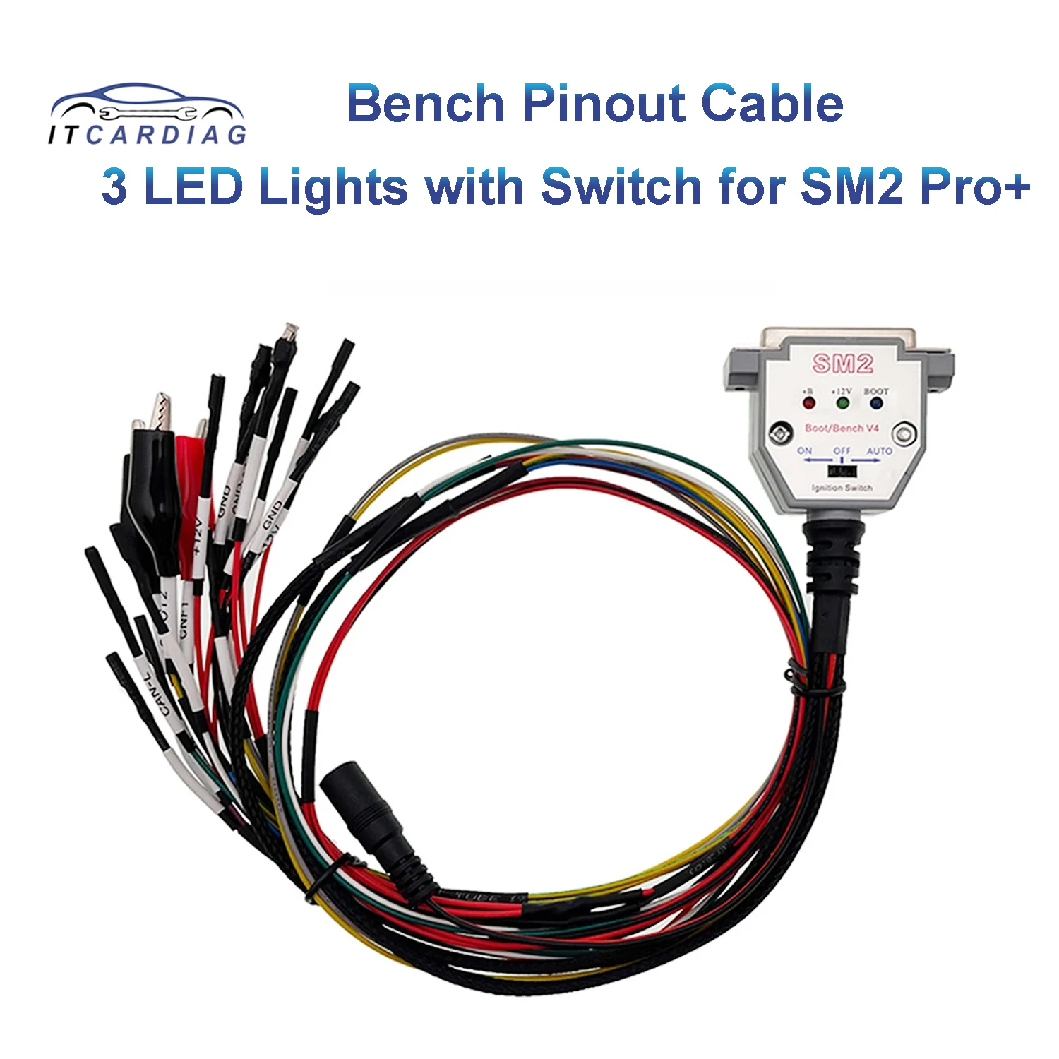 ITCARDIAG 3 LED LIGHTS with Switch Boot Bench Cable DB25 ECU Bench ...