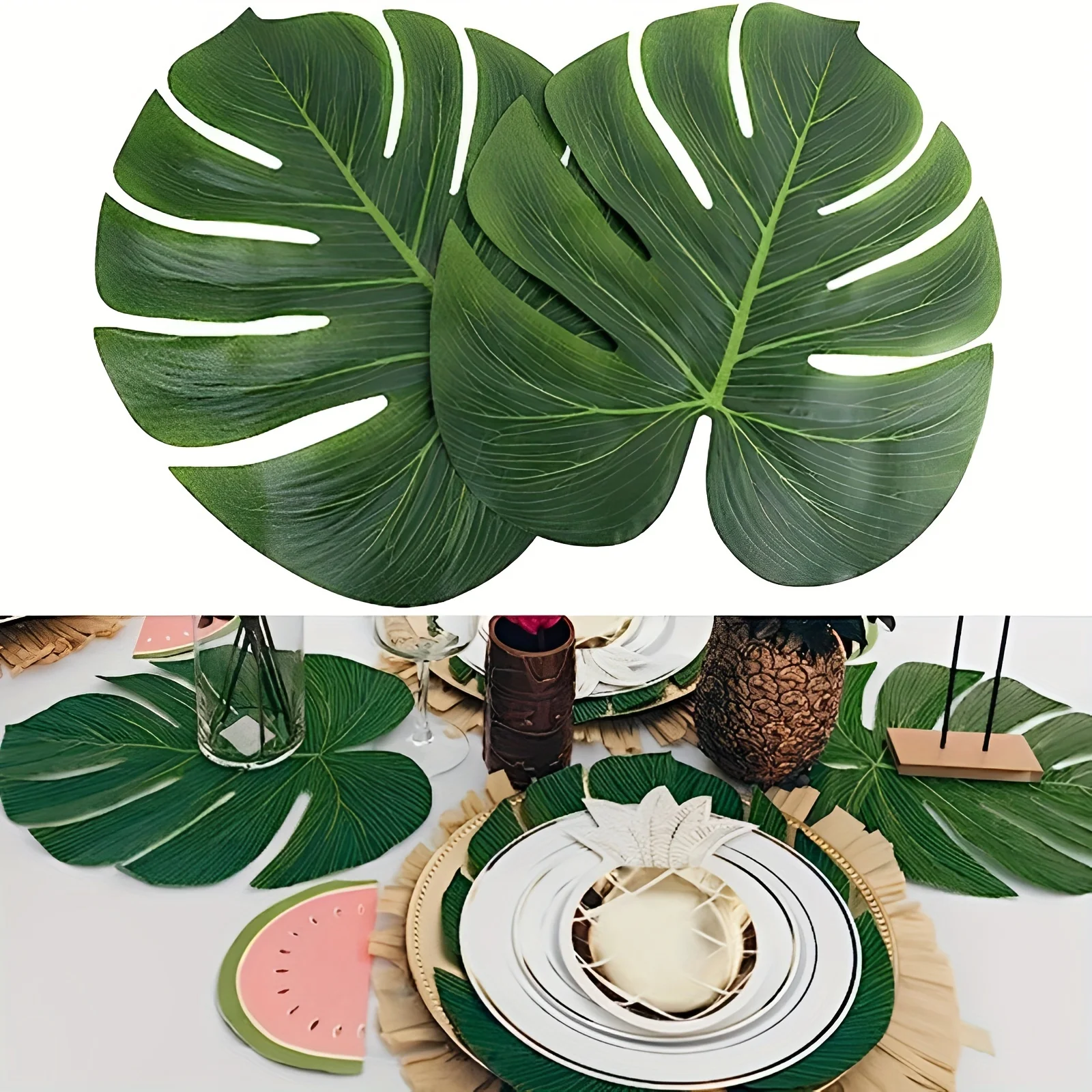 12pcs-Tropical-Leaves-Decorations-Realistic-Foliage-for-Jungle-Hawaii ...