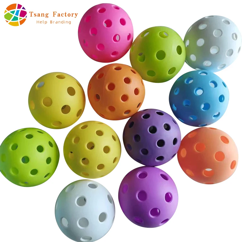 Colorful Pickleballs Durable 26 Holes Indoor Outdoor Training Paddle ...