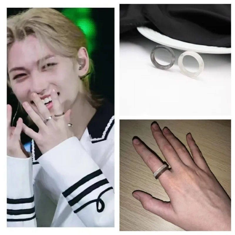 2022 Hallyu New Stray Kids Felix Five piece Set Ring Color Acrylic Ring ...