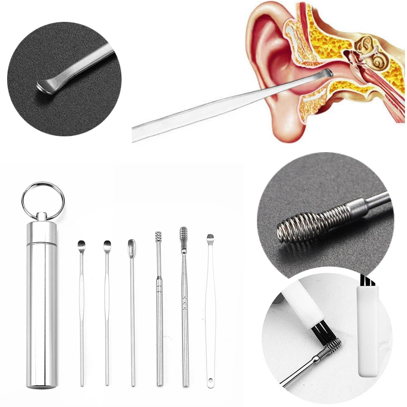6pcs-set-of-Ear-Picking-Tool-Set-Earwax-Remover-Stainless-Steel-Ear ...