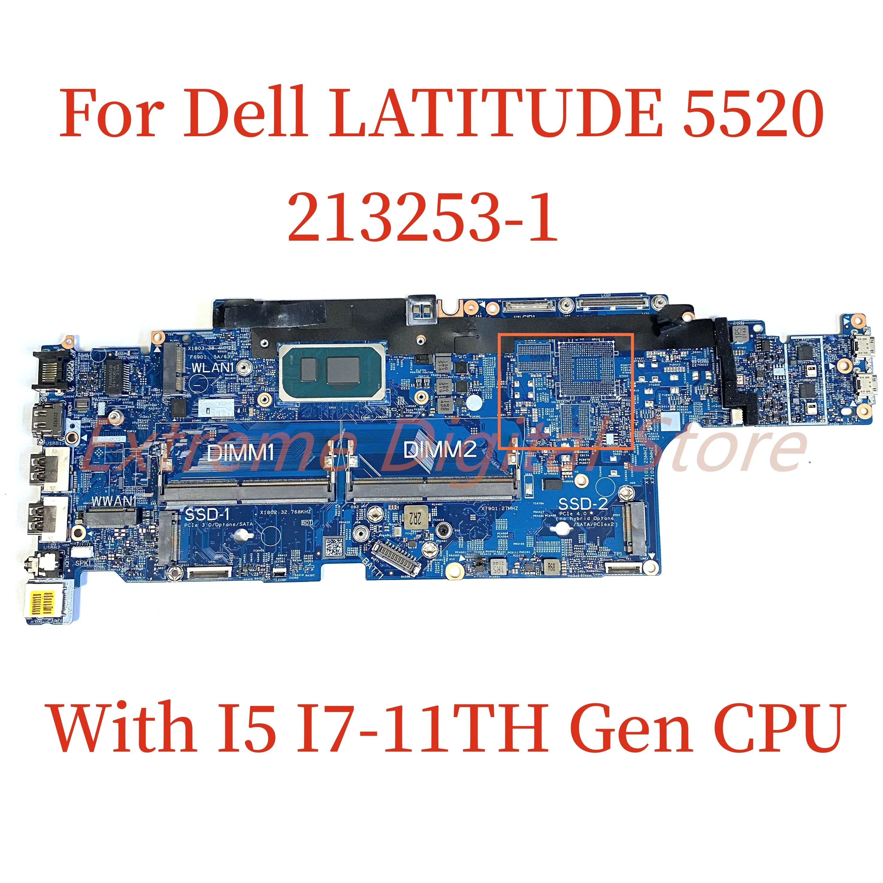 For Dell Latitude 5320 Laptop motherboard 213253-1 with I5 I7-11TH Gen ...