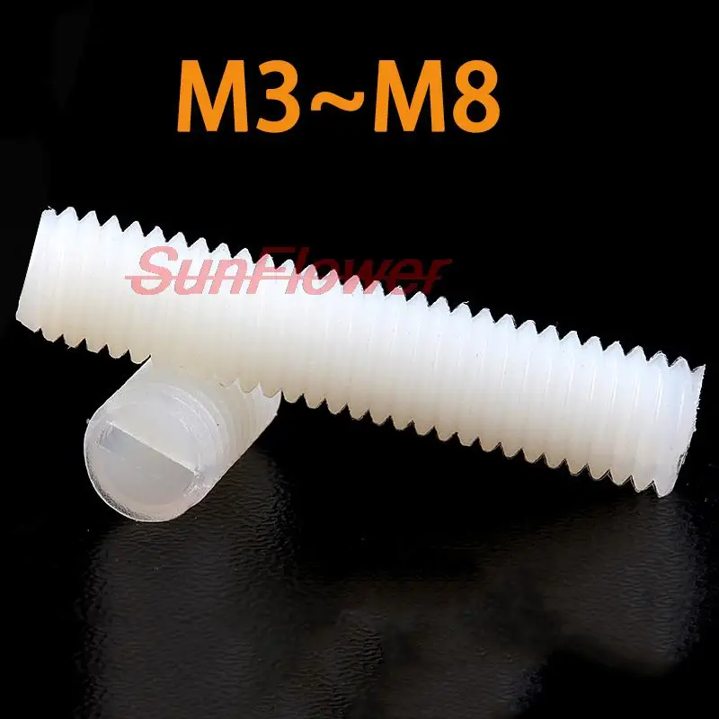 100/50pcs M3 M4 M5 M6 M8 White Sleeve Nylon Screw Bolts Plastic Plug ...