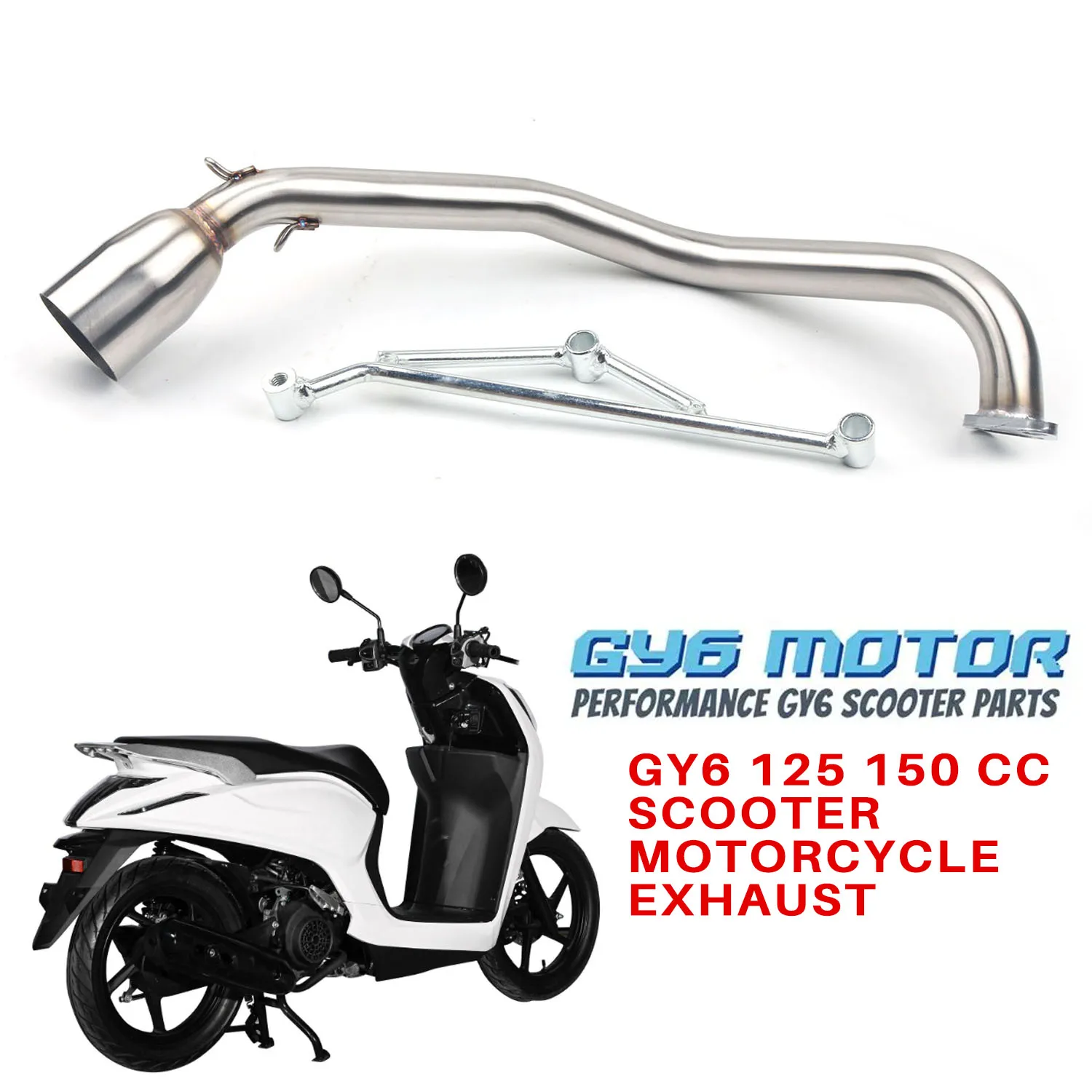 GY6 Motorbike Modified Front Section Exhaust GY6 125 150 cc Scooter ...