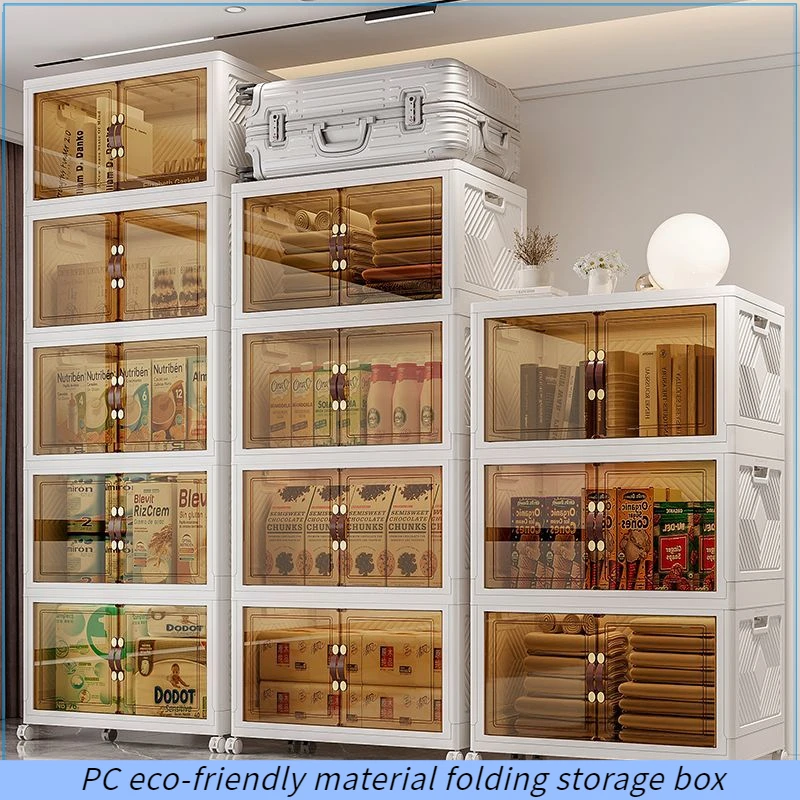 Installation-Free-Simple-Folding-Storage-Cabinet-Multi-Layer-Storage ...