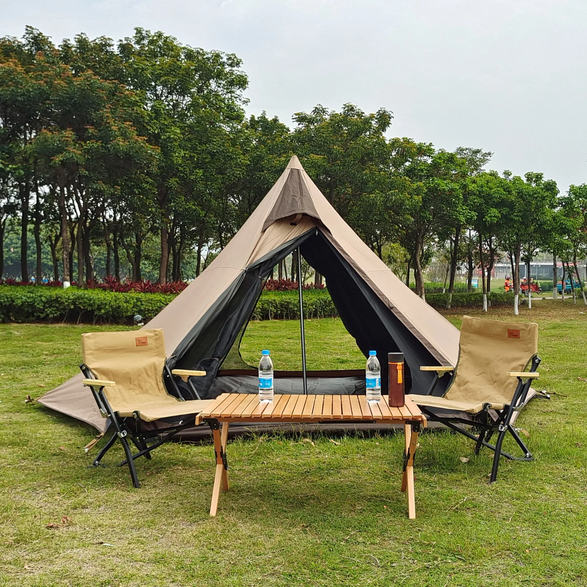 Camping-Pyramid-Tent-With-Snow-Skirt-Ultralight-Outdoor-Tent-With ...